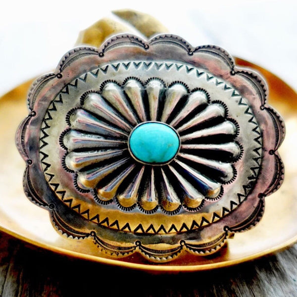 Sterling Silver Concha Belt Buckle – Black Diamond Curio