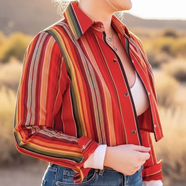 Cropped Red Serape Jacket – Black Diamond Curio