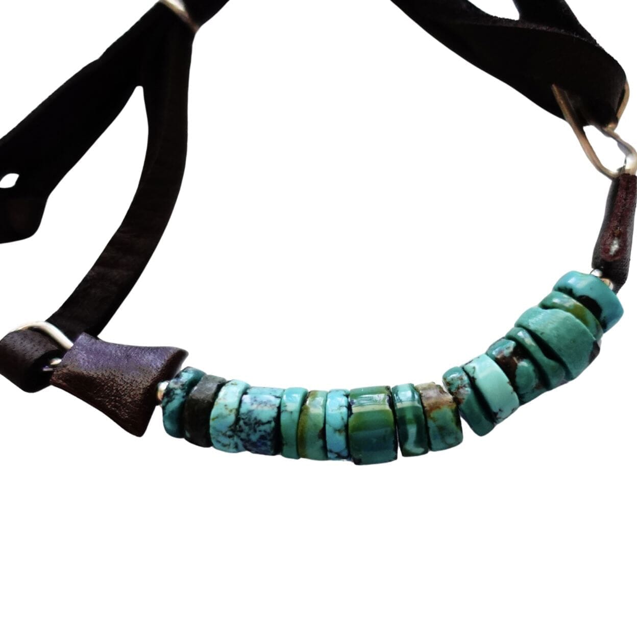Taos Leather & Turquoise Cuff – Black Diamond Curio