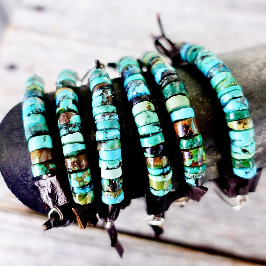 Taos Leather & Turquoise Cuff – Black Diamond Curio